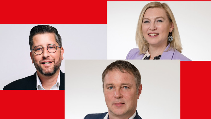Nach SPÖ NÖ-Landesparteivorstand: Doris Hahn, Andreas Babler und ...